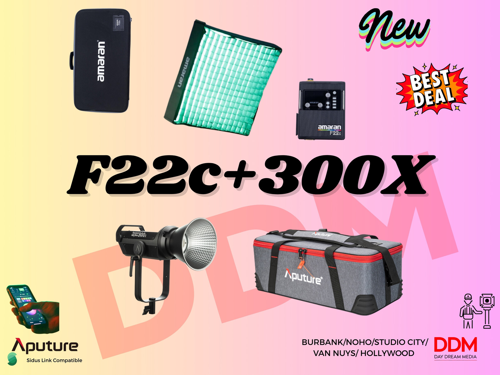 Rent a Aputure 300x and Amaran f22c Combo Bundle with Lantern, Best ...