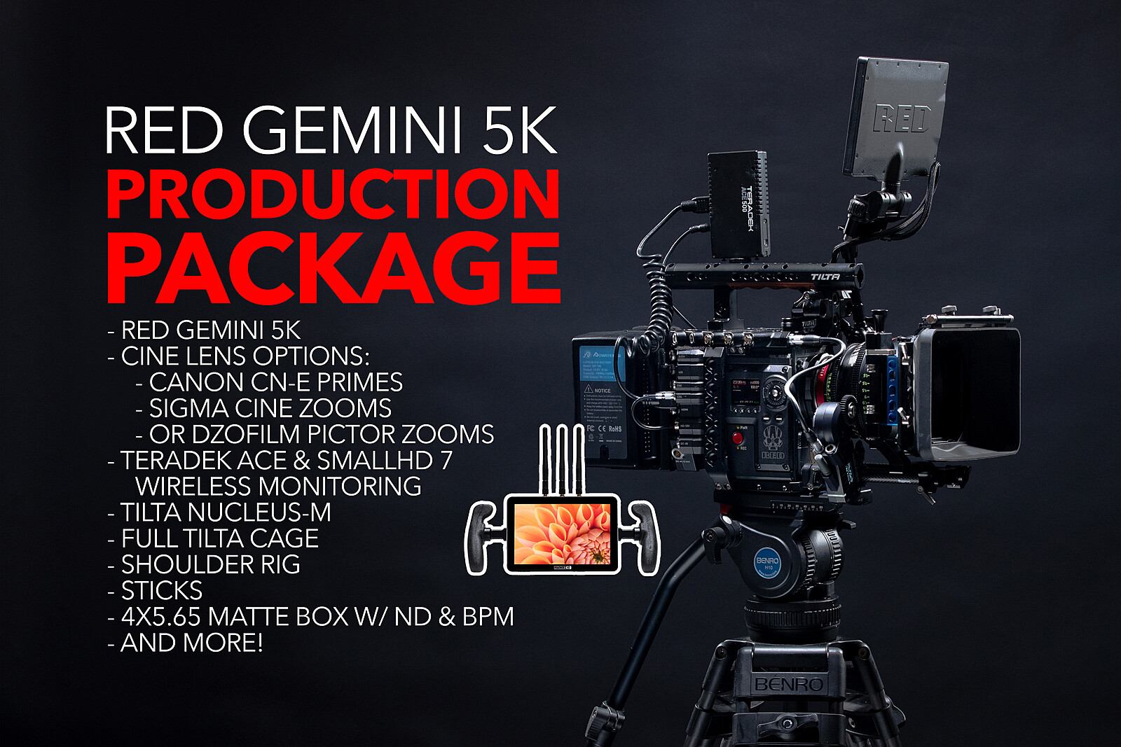 Rent a RED Gemini 5K S35 Cine Production Package + Teradek, Nucleus ...
